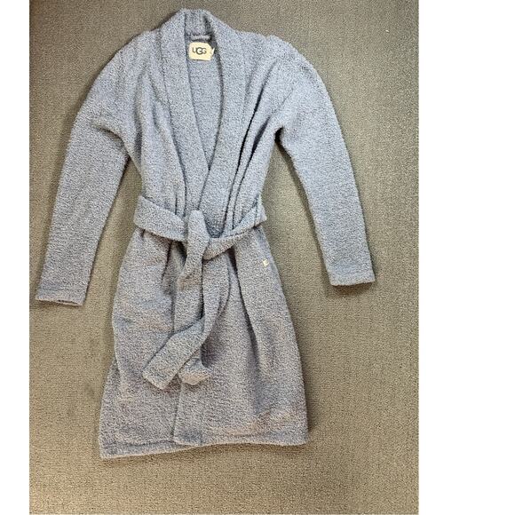 UGG | Intimates & Sleepwear | Ugg Lenny Knit Robe Cozy Lounge Blue Gray ...